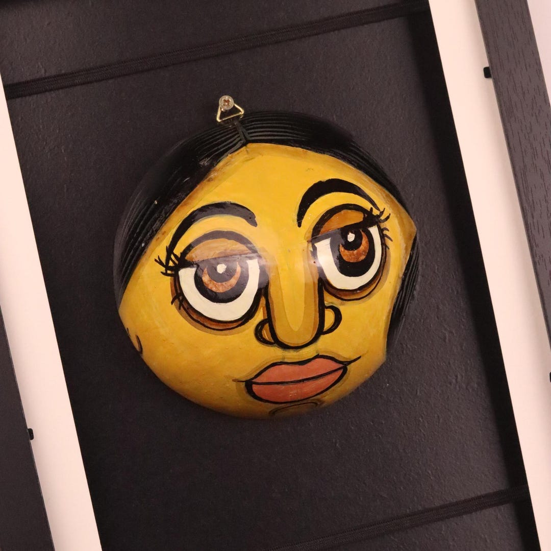 Hand-painted Coconut Shell Wall Art | Unique Framed Home Décor ...