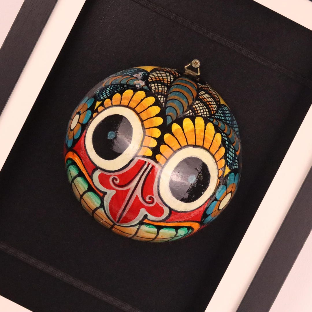 Hand-painted Coconut Shell Wall Art | Unique Framed Home Décor ...