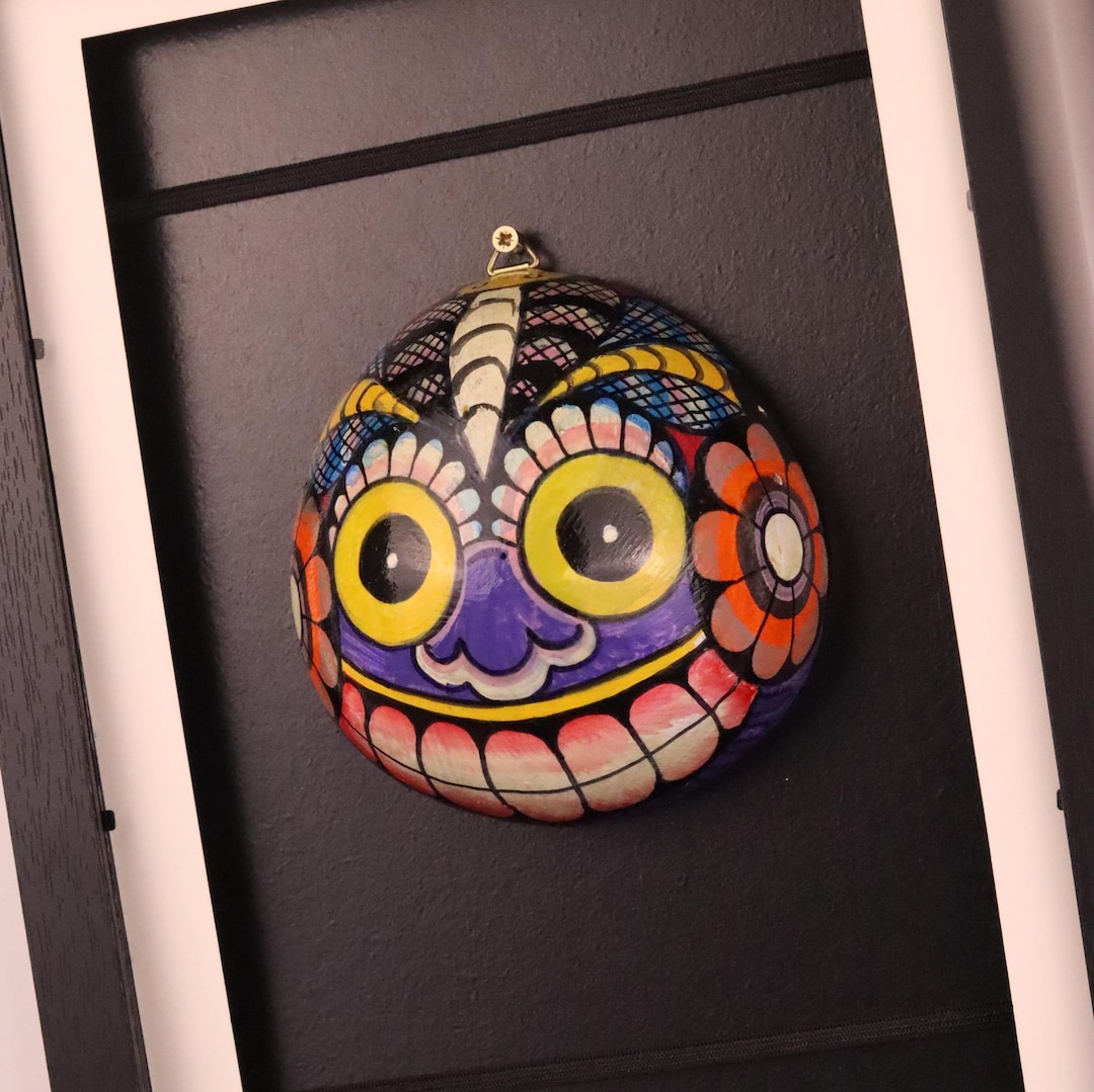 Hand-painted Coconut Shell Wall Art | Unique Framed Home Décor ...