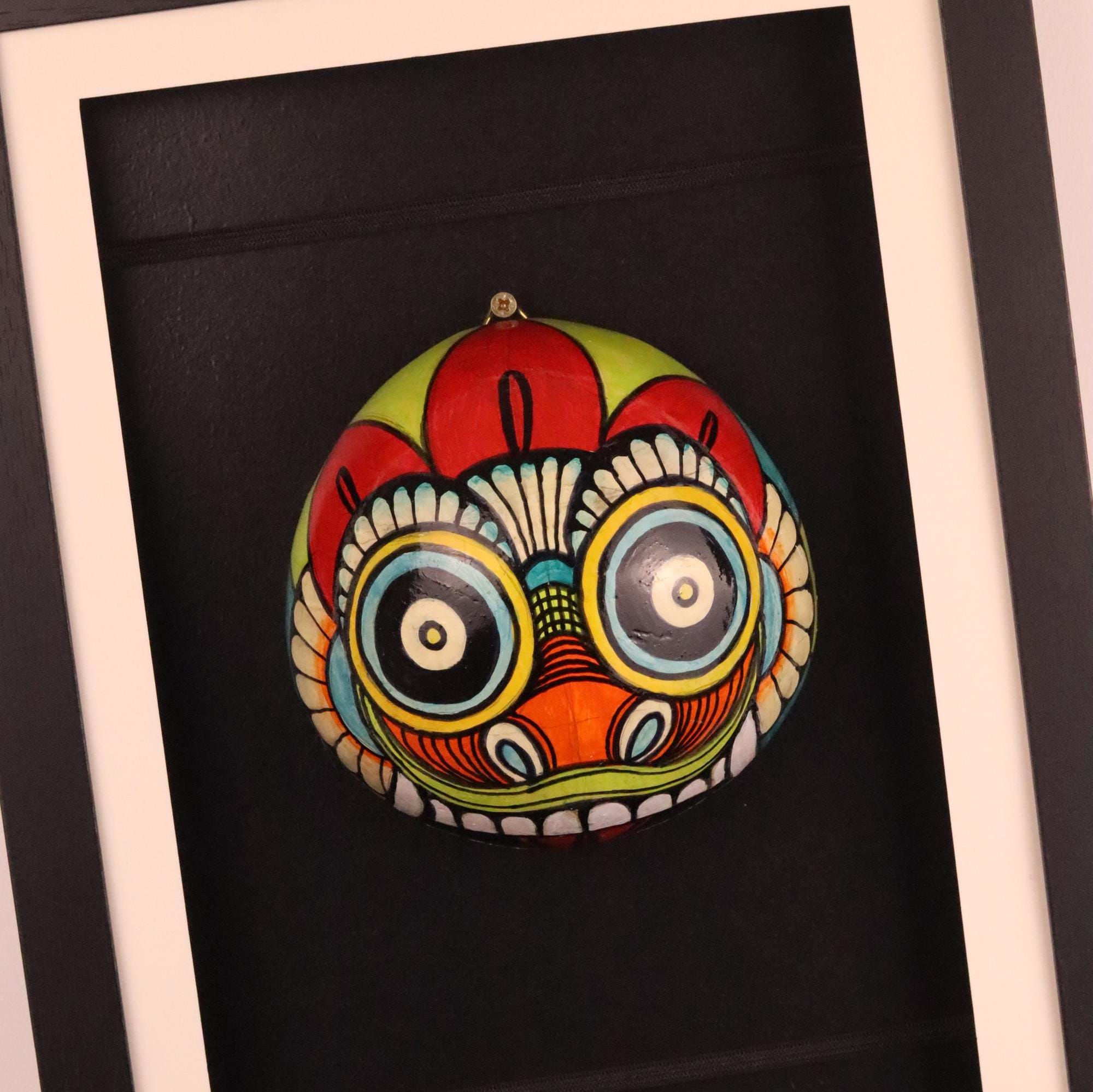 Hand-painted Coconut Shell Wall Art | Unique Framed Home Décor ...