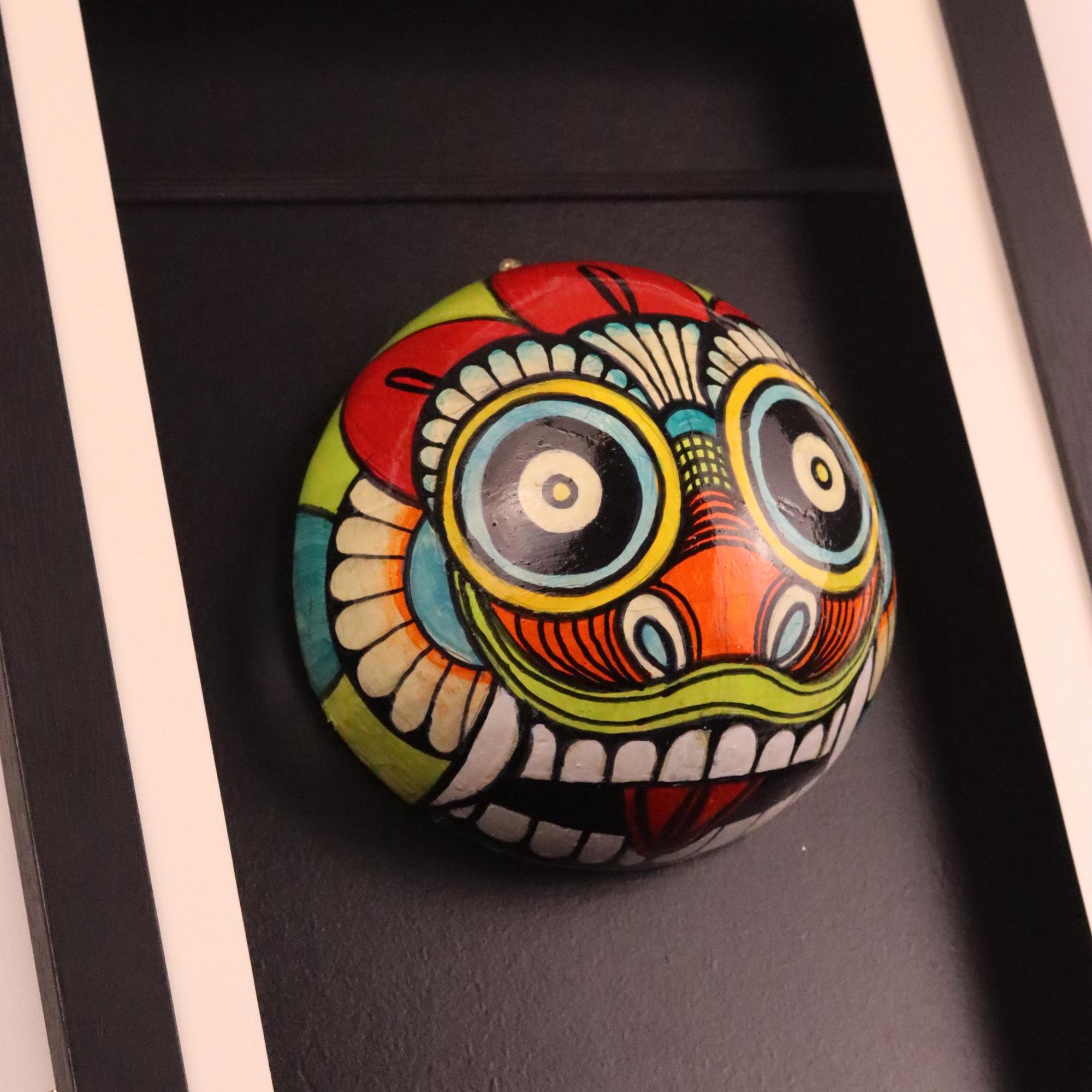 Hand-painted Coconut Shell Wall Art | Unique Framed Home Décor ...