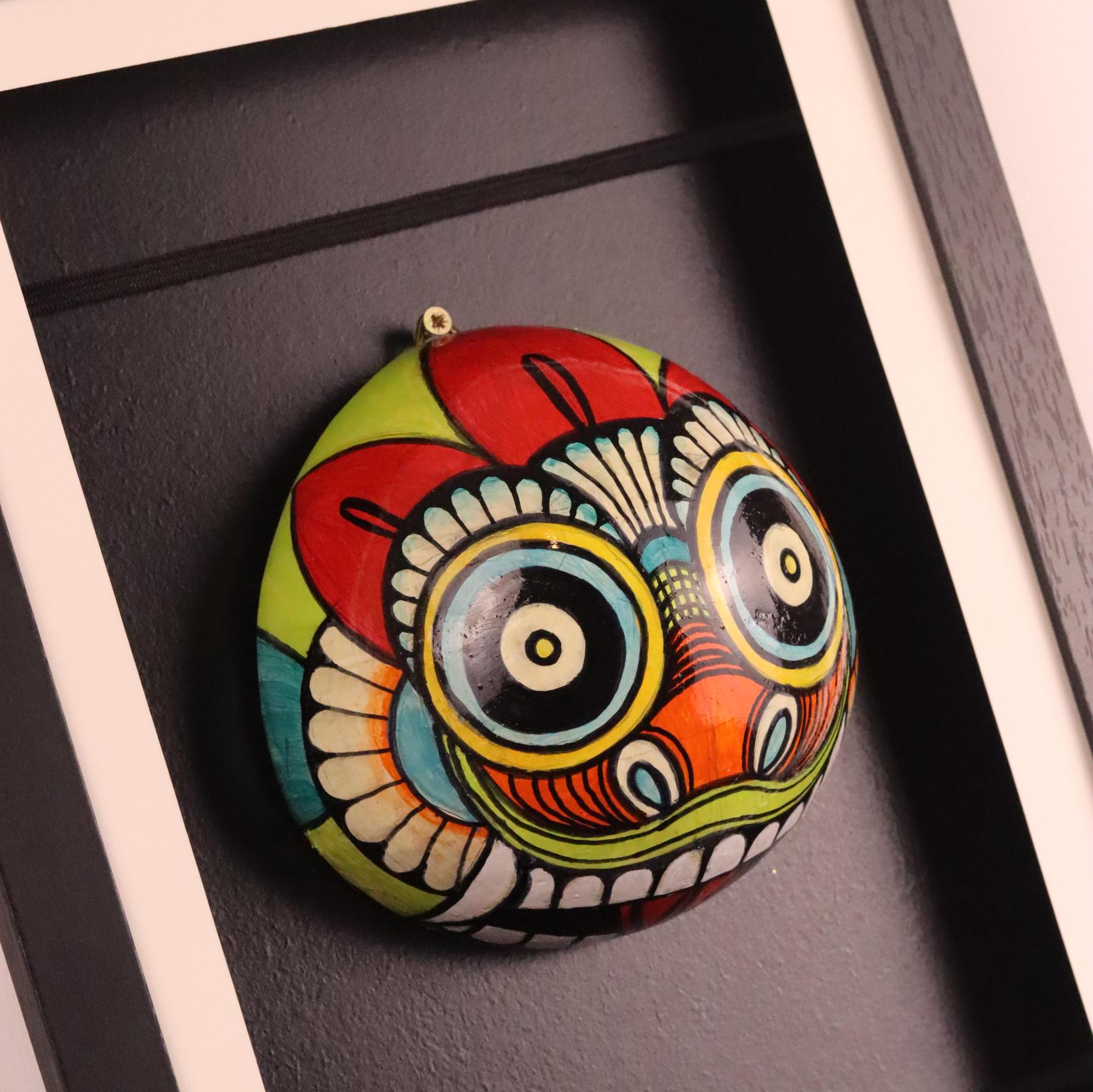 Hand-painted Coconut Shell Wall Art | Unique Framed Home Décor ...