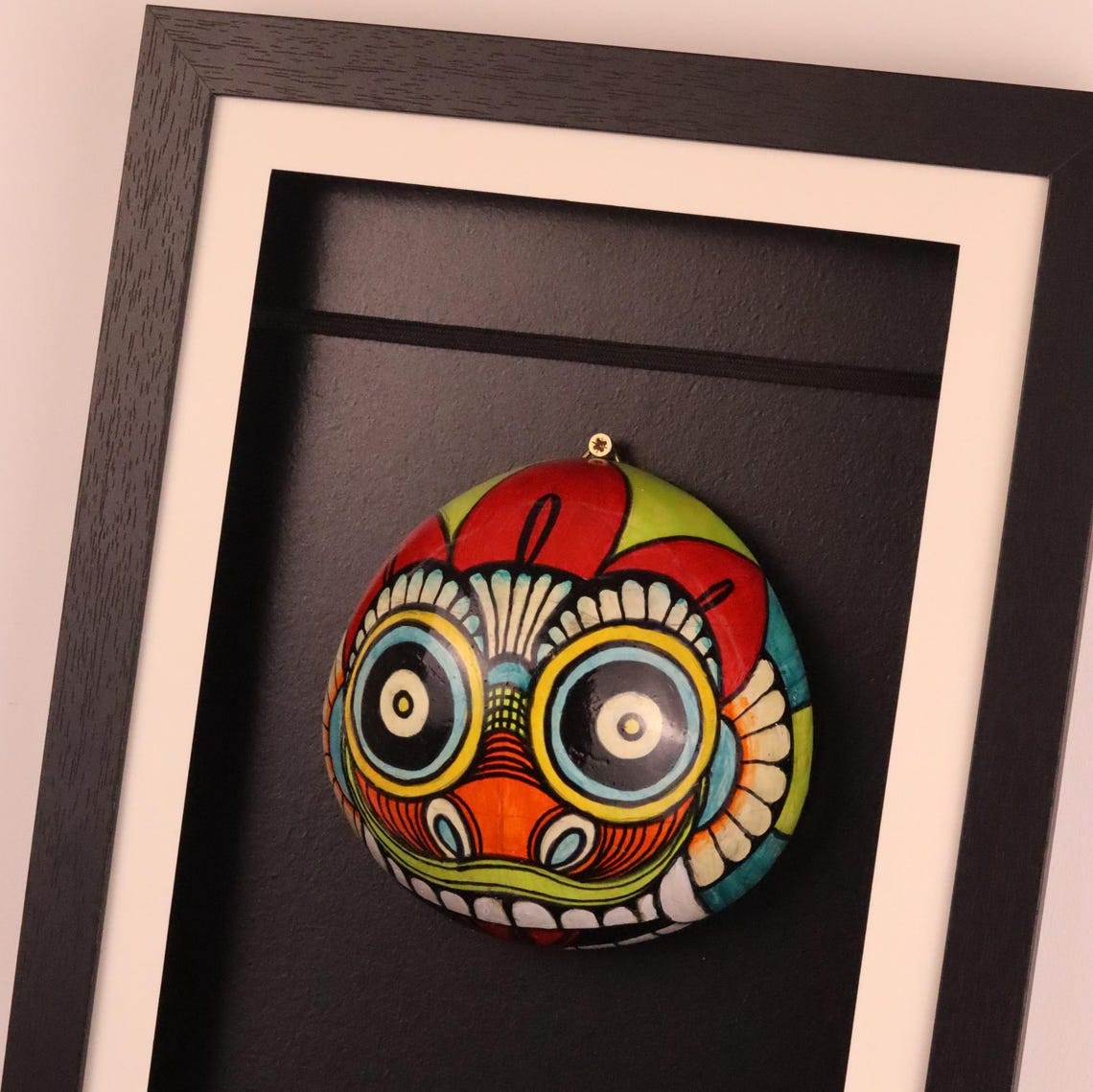 Hand-painted Coconut Shell Wall Art | Unique Framed Home Décor ...