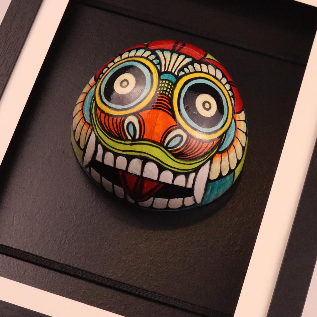 Hand-painted Coconut Shell Wall Art | Unique Framed Home Décor ...