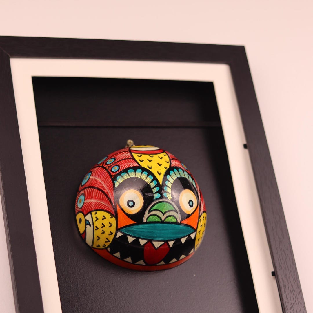Hand-painted Coconut Shell Wall Art | Unique Framed Home Décor ...