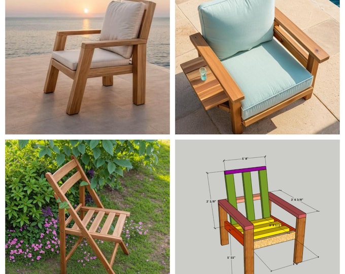 DIY Chair Plans, Wood Furniture PDF Guide, Essential Wood Outdoor Chair ...