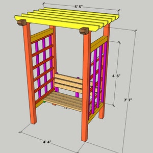 DIY Arbor Bench Plans, Garden Arbor Seat Plans, Pergola Plans, Outdoor ...