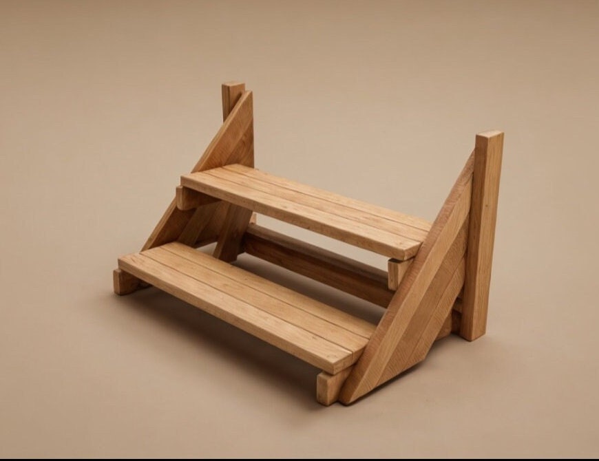 DIY Two-tier Wooden Stair Step Plan for Outdoor/pdf Step Plans/stair ...