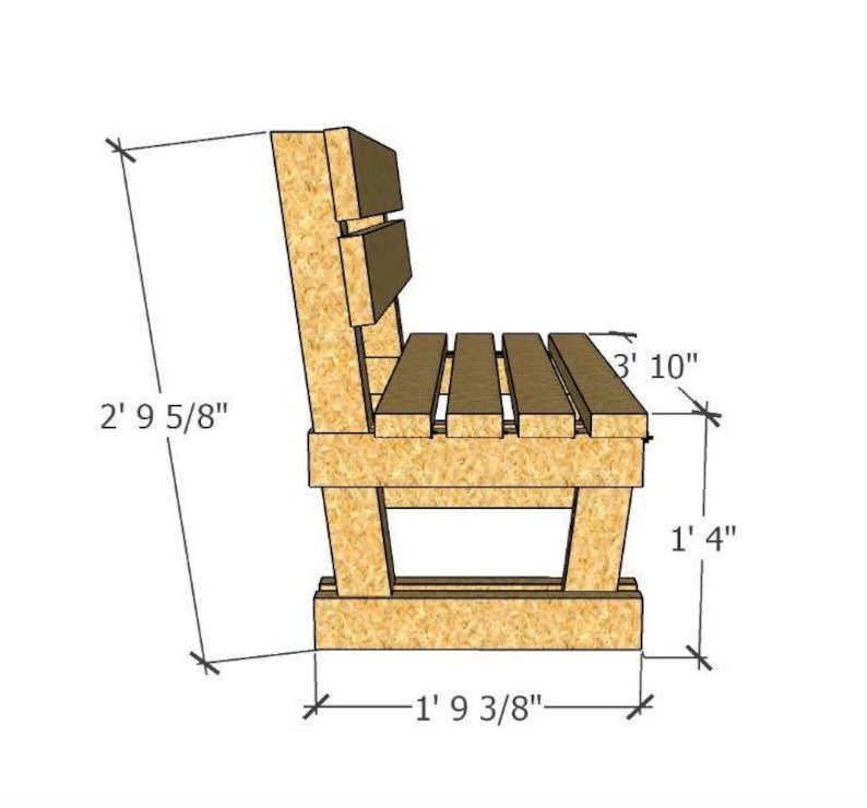 DIY Outdoor Bench Plan PDF ,easy Buildng Bench Project, Rustic Bench ...