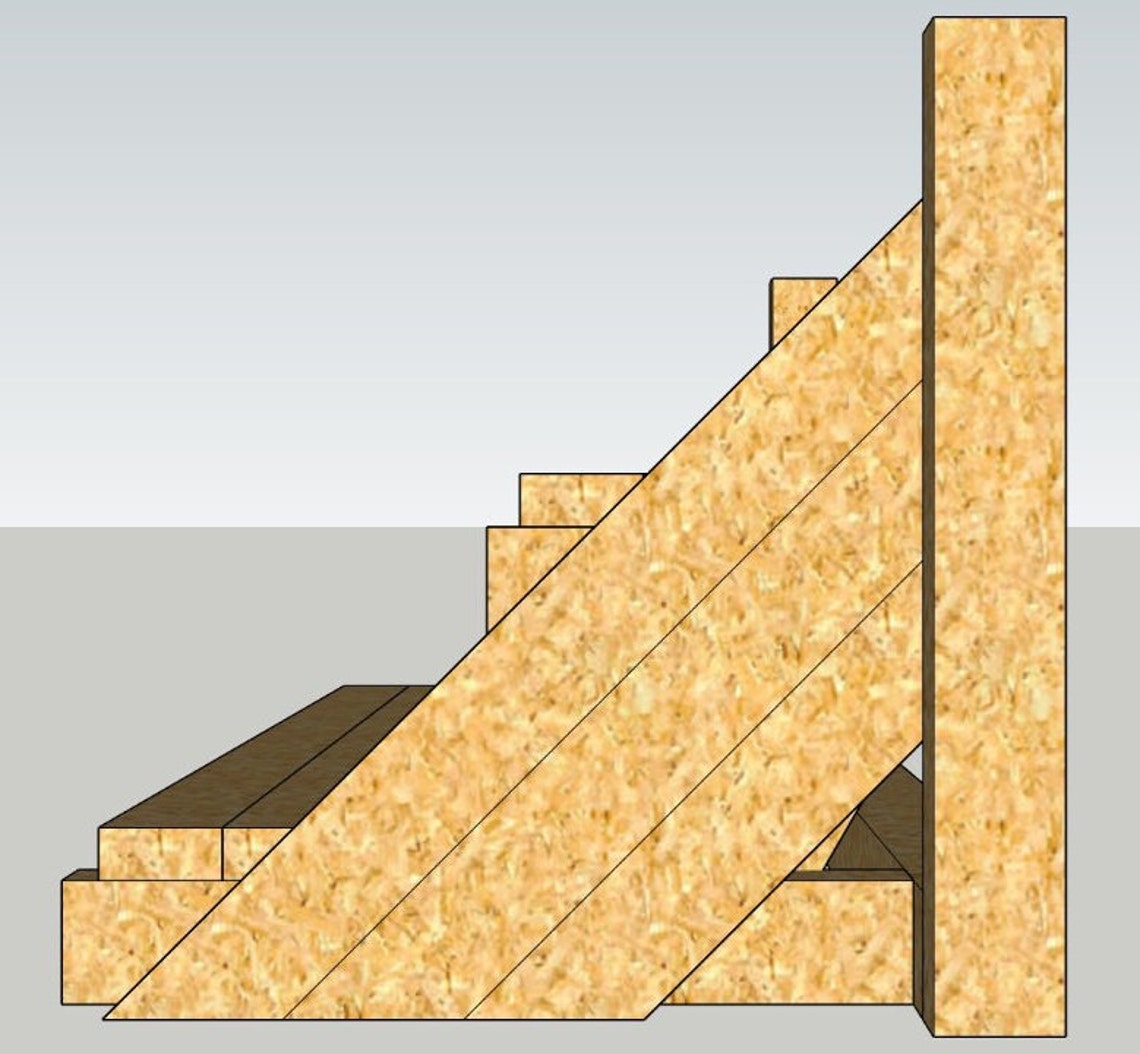 DIY Two-tier Wooden Stair Step Plan for Outdoor/pdf Step Plans/stair ...