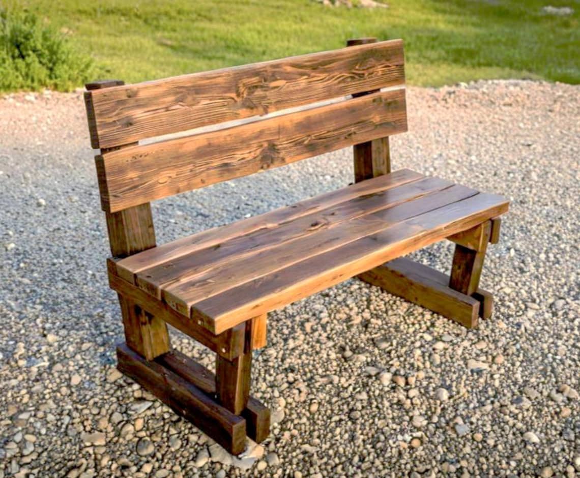 DIY Outdoor Bench Plan PDF ,easy Buildng Bench Project, Rustic Bench ...