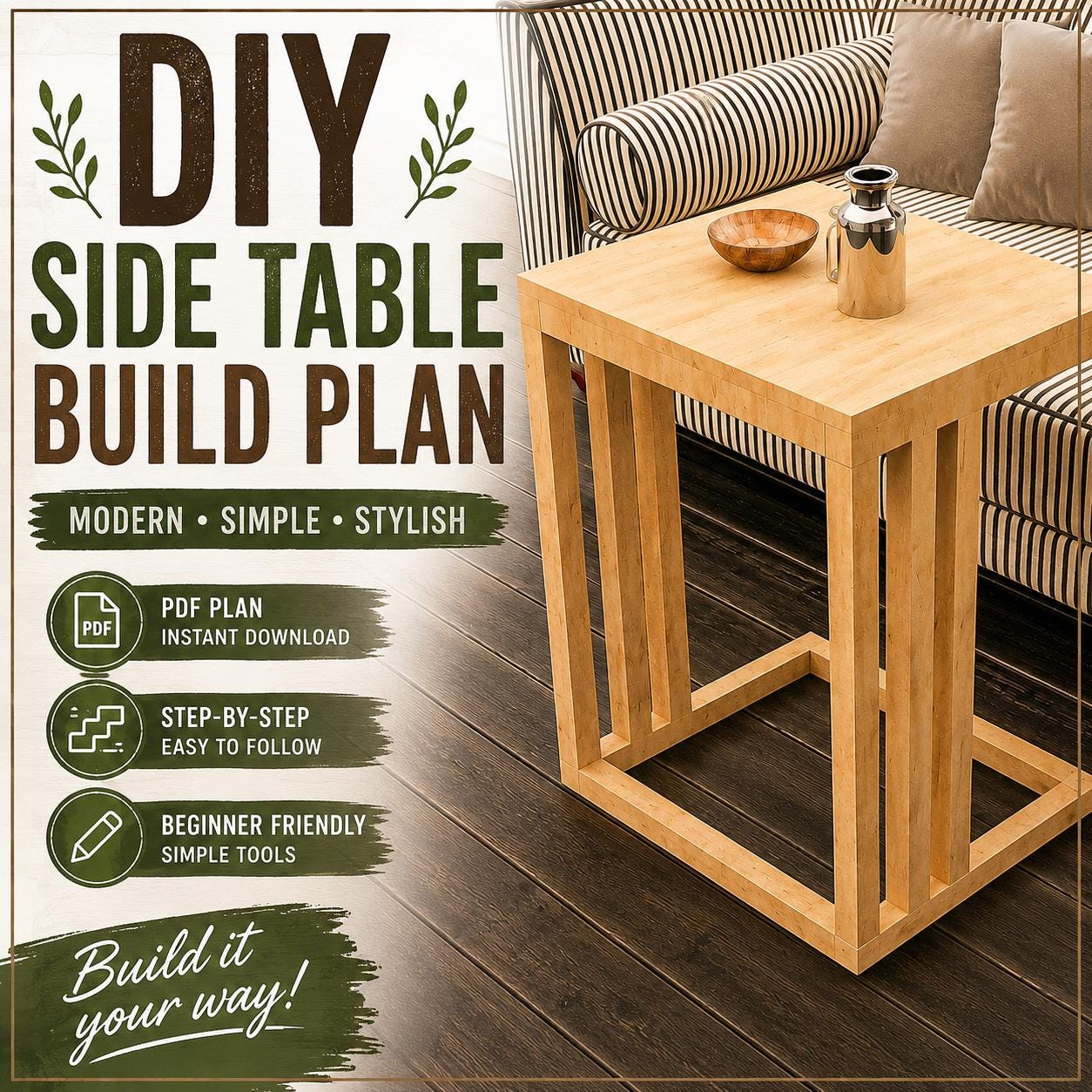 DIY Side Table Build Plans/c-sahepe Table Plan/laptop Table Plan/couch ...