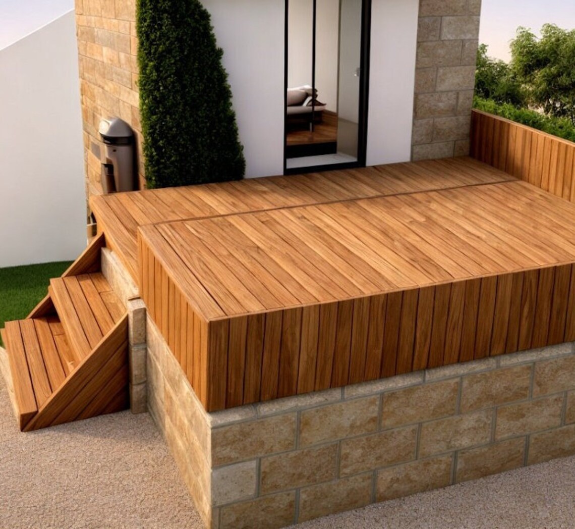 DIY Two-tier Wooden Stair Step Plan for Outdoor/pdf Step Plans/stair ...