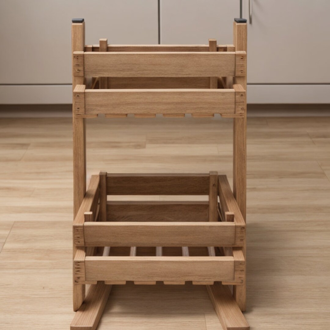 DIY Kitchen Wooden Two-tier Storage Rack Plan/portable Shelf for ...