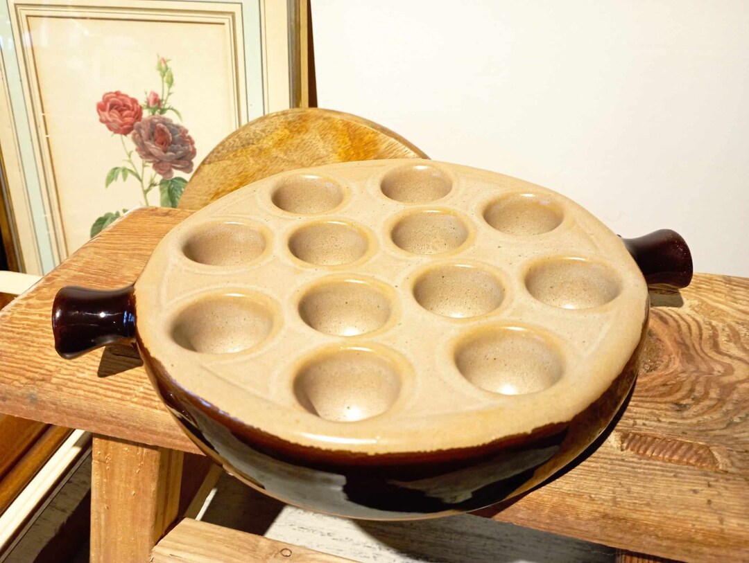 Vintage French Escargot Dish, Dish for Snails, Casserole for 12 ...
