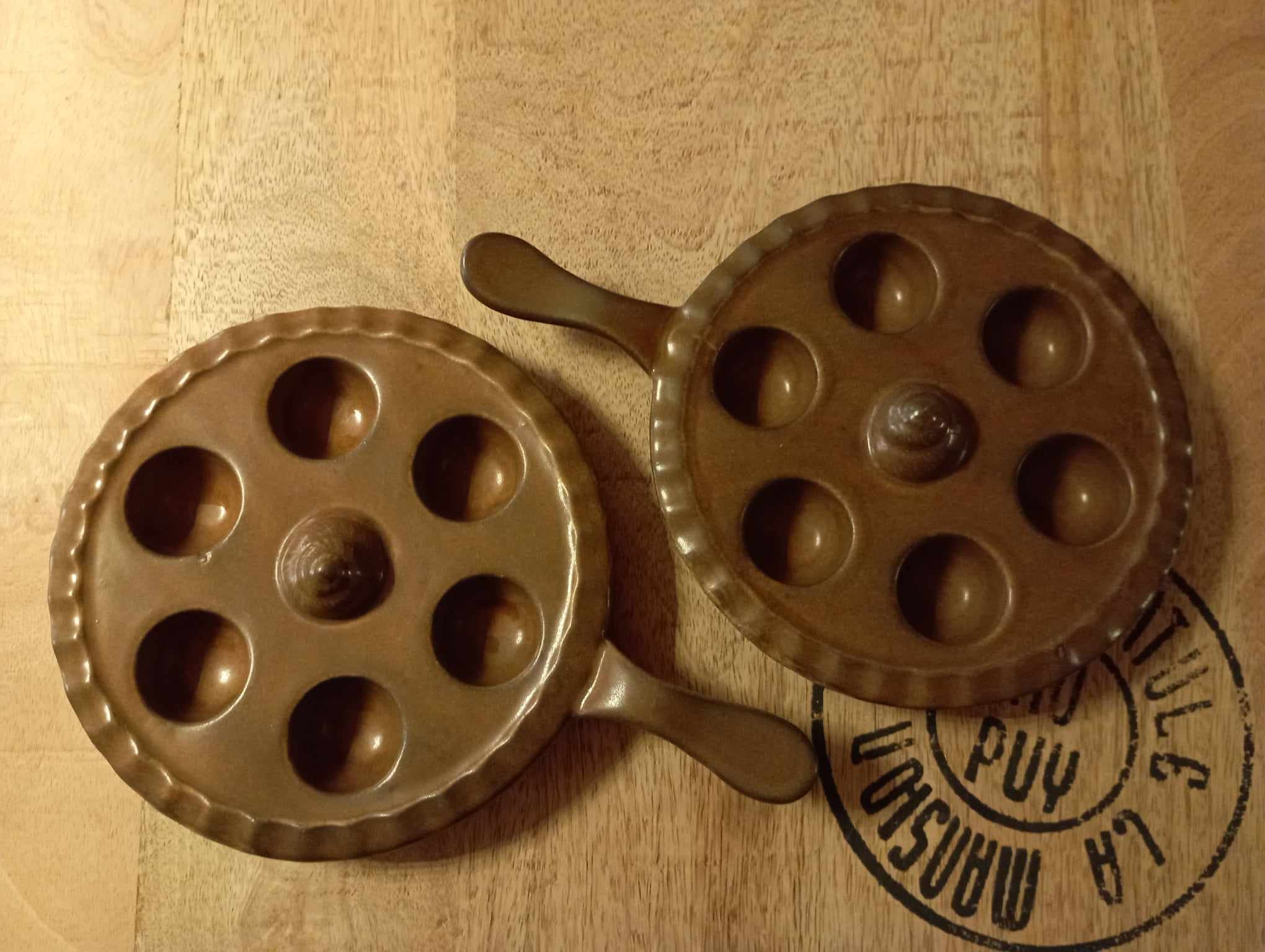 Very Beautiful and Unique Vintage French Escargot Plates in Cast Iron ...