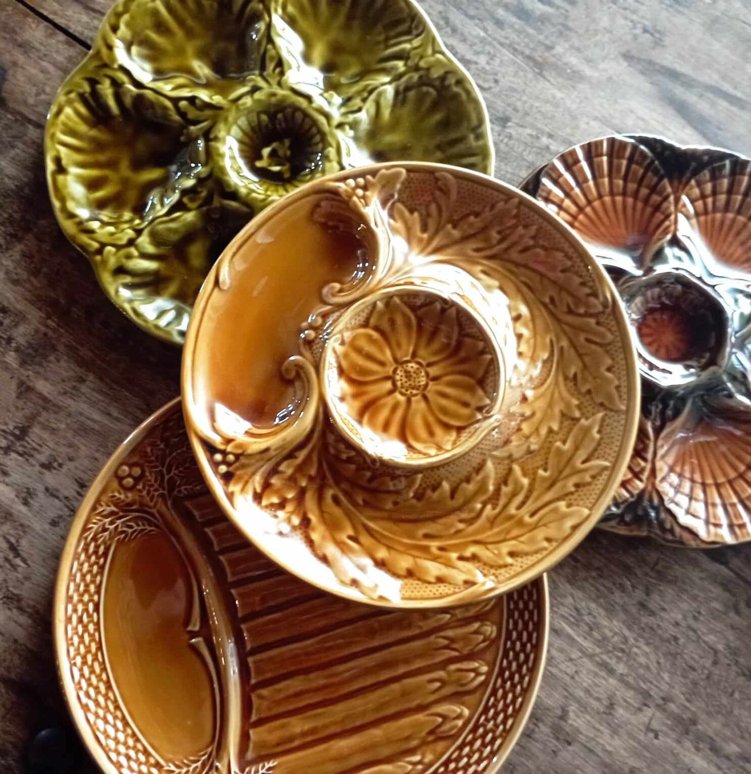 Vintage Gien Artichoke Plates Majolica France - Etsy