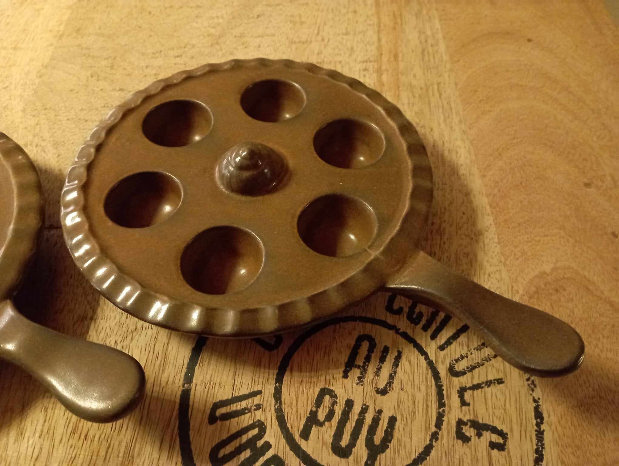 Very Beautiful and Unique Vintage French Escargot Plates in Cast Iron ...