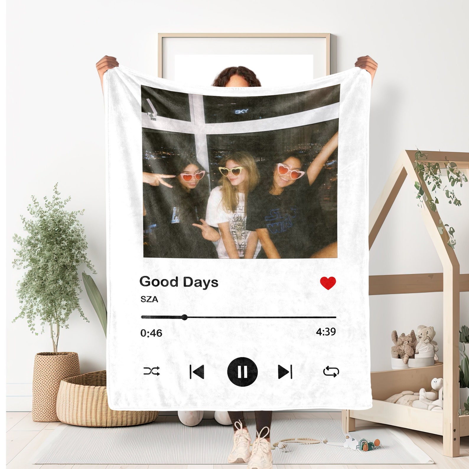 Personalized Song Blanket, Custom Photo Soft Throw Blankets, Blanket ...