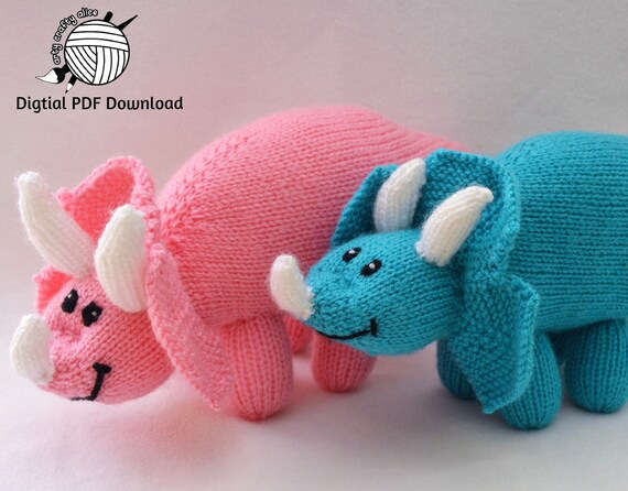 Terry the Triceratops Knitting Pattern/ Knitted Toy Pattern - Etsy