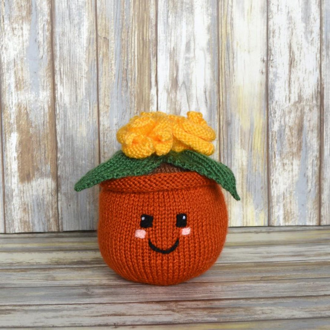 Plant Pot With Roses Knitting Pattern/ Knitted Home Decor/ Knitted Toy ...