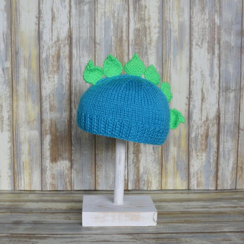 Dinosaur Hat Knitting Pattern/ Premie Tiny Newborn 1 Month 3 Months 1 Year 3 Year Hat DIGITAL ...
