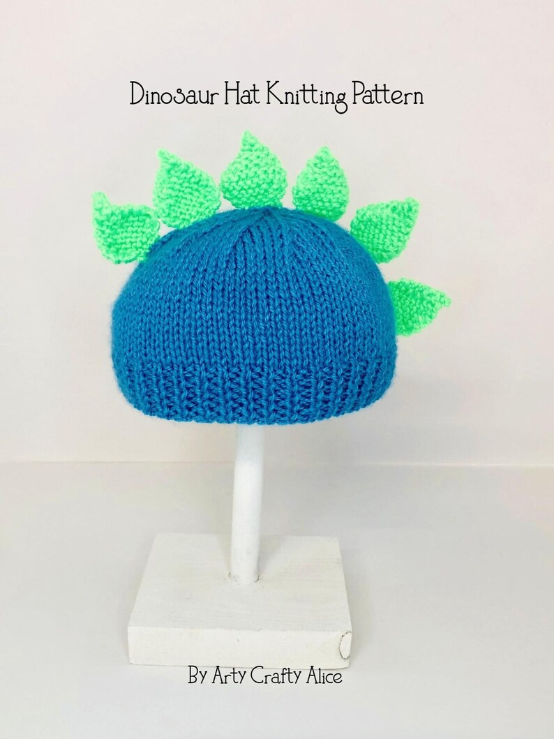 Dinosaur Hat Knitting Pattern/ Premie Tiny Newborn 1 Month 3 Months 1 Year 3 Year Hat DIGITAL ...