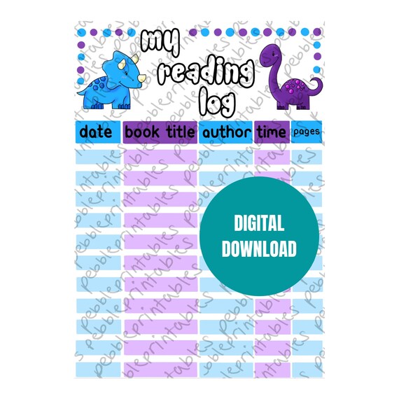 Kids Reading Log Printable for Download A4 | Etsy