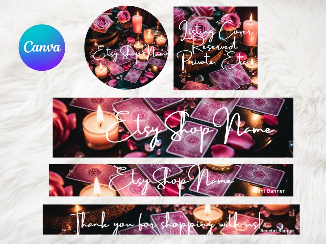 Love Witch Etsy Shop Banner Set, Halloween Etsy Banner, Mystical ...