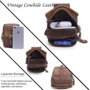 First Layer Cowhide Leather Belt Bag,mobile Phone Pocket,men's ...