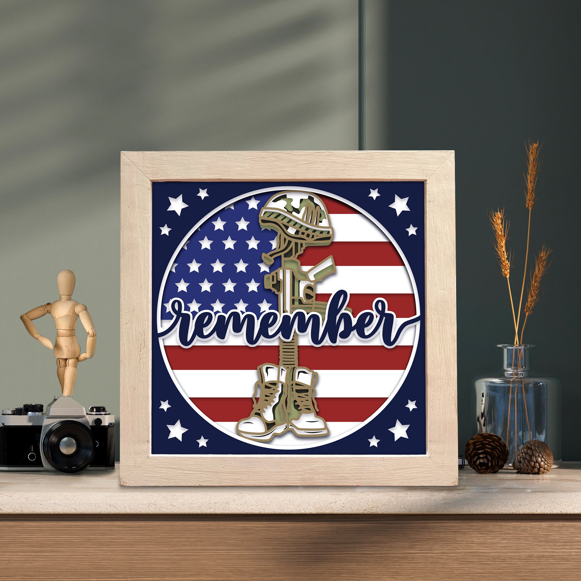 Battlefield Cross Shadow Box Svg Cross Paper Cut Light Box - Etsy