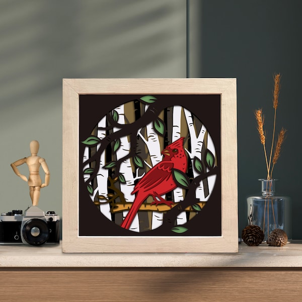 Cardinal Shadow Box - Etsy