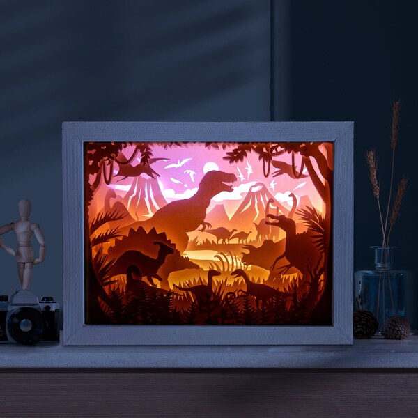 Dinosaur Shadow Box - Etsy