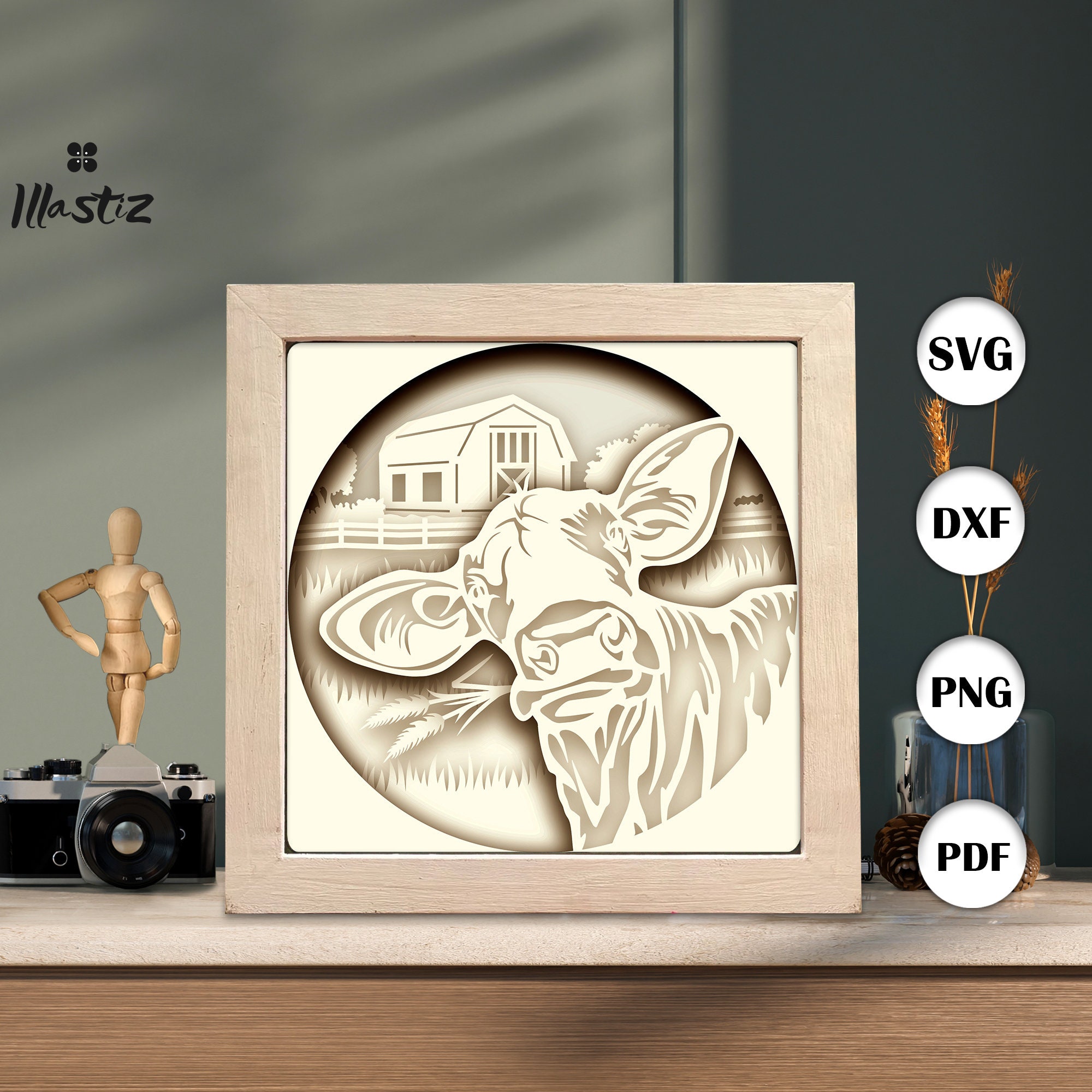 Cow Shadow Box Svg Cow Paper Cut Light Box 3D Cow Shadow - Etsy Canada