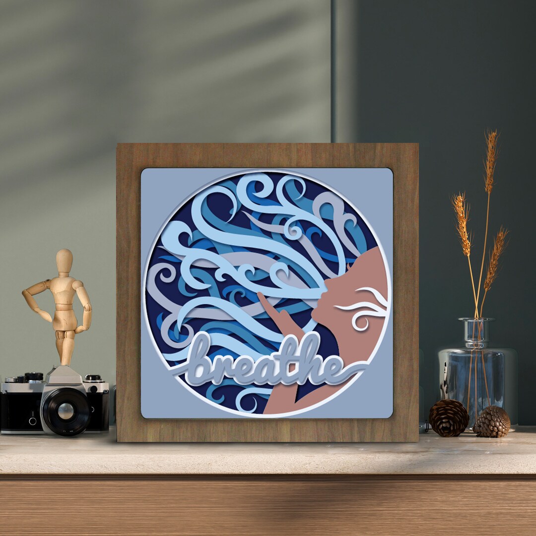 Breathe Svg Light Box Breathe 3D Paper Cut Breathe Shadow - Etsy