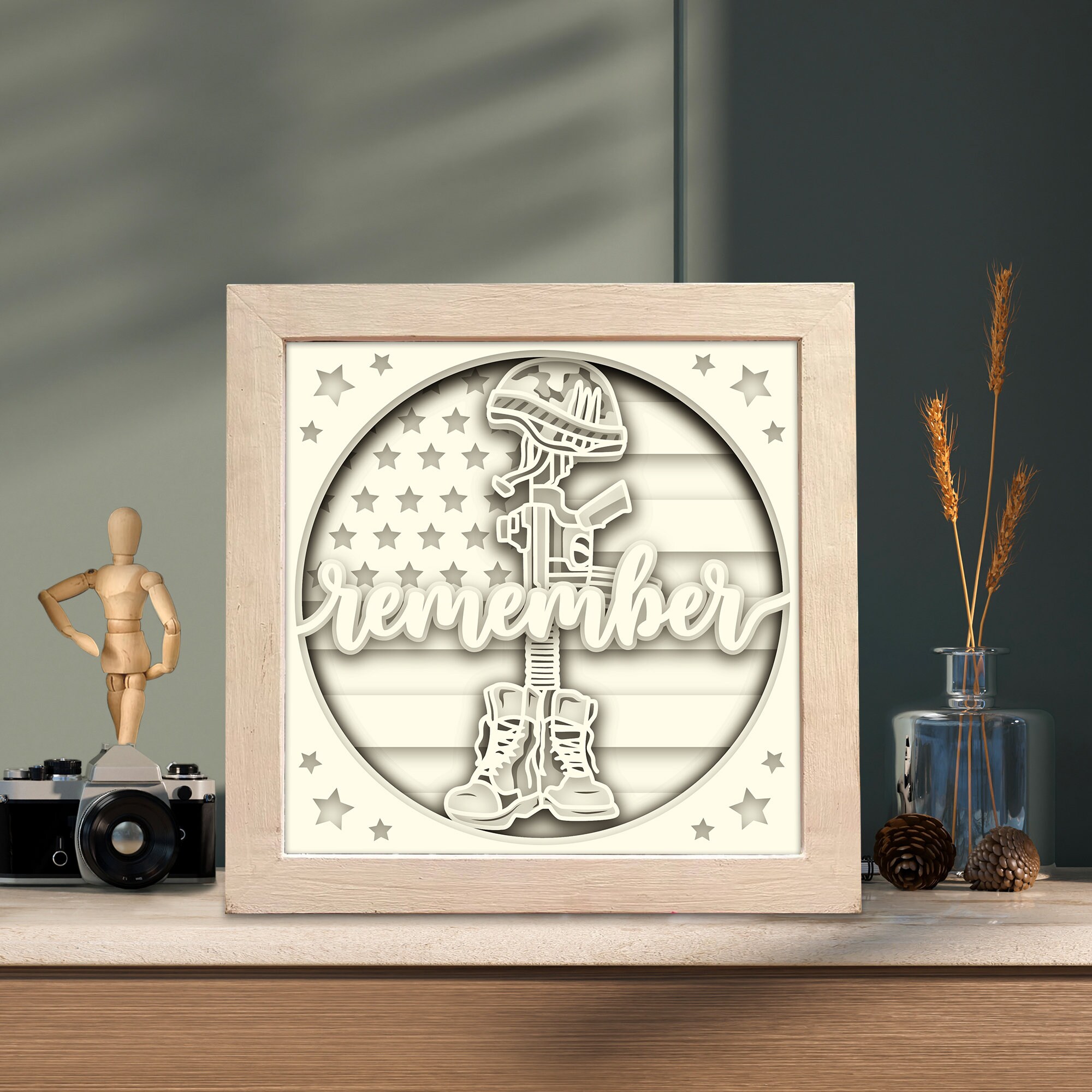 Battlefield Cross Shadow Box Svg Cross Paper Cut Light Box - Etsy