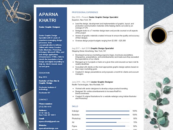 6 Multi-color Resume Template Manager Resume Modern Resume - Etsy