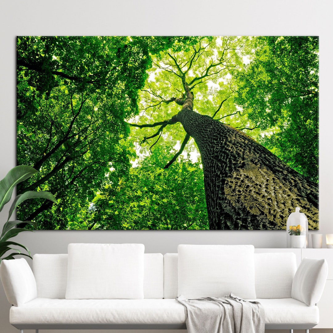 Big Tree Art, Tree Photography Poster, Nature Printed, Green Printed ...