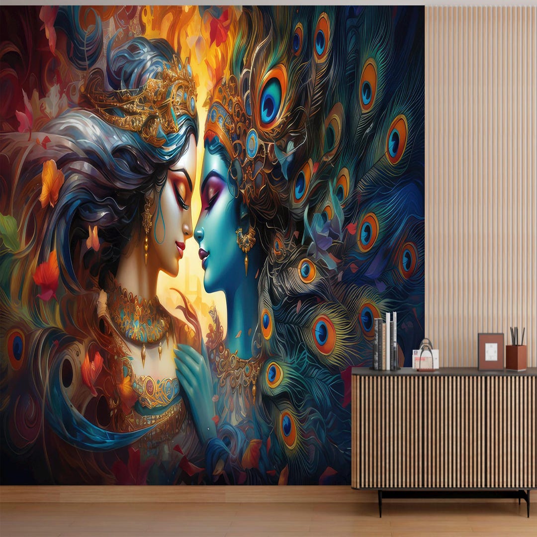 Hindu Wallpaper, Sacred Wall Art, Gift for Hindu, Meditation Wallpaper ...
