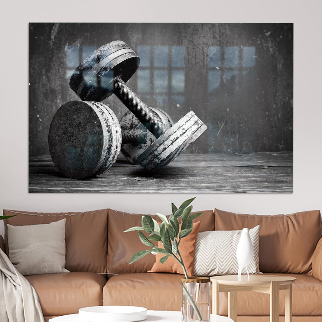 Sport Glass Decor, Dumbbells Glass Art, GYM Wall Decor, Personalized ...
