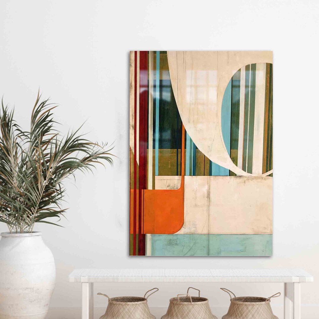 Glass Wall Art, Glass Wall Decor, Wall Decor, Geometric Shapes Wall Art ...