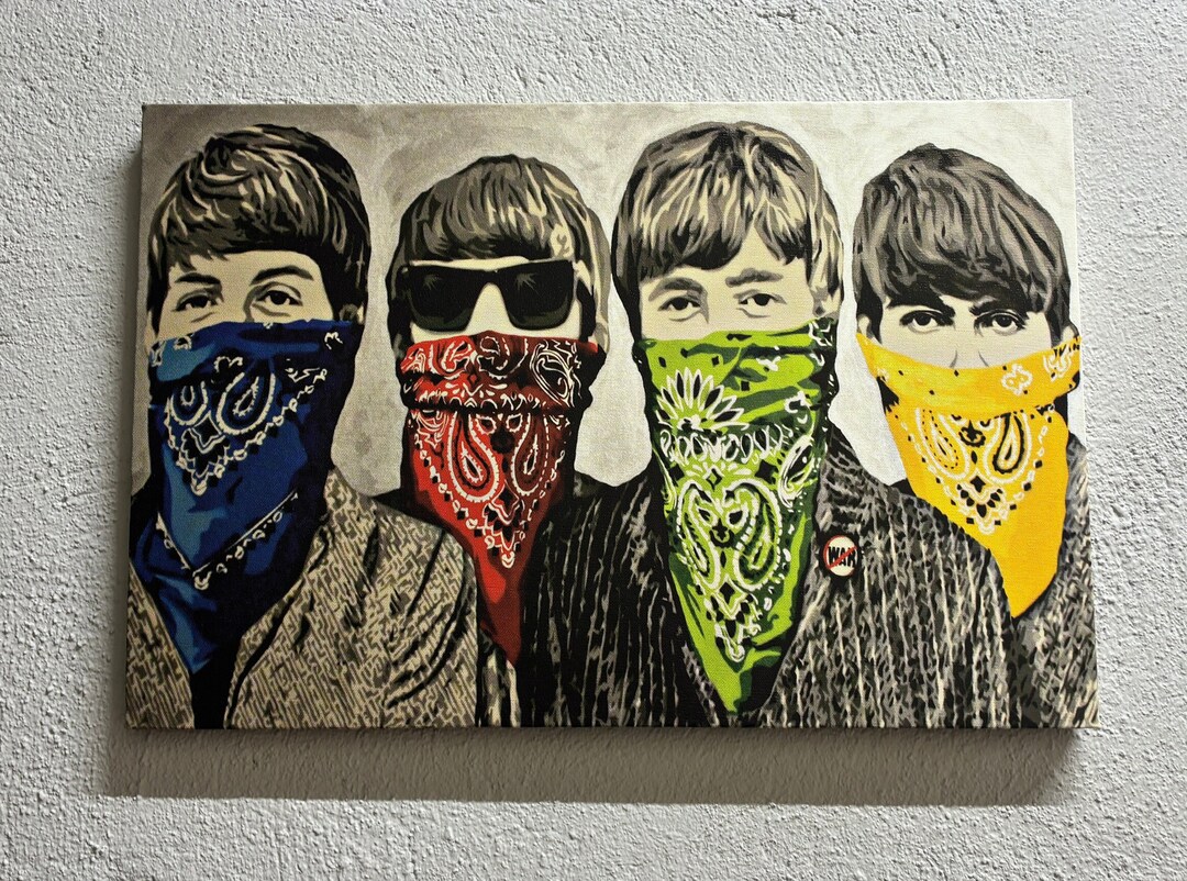 Banksy Bandanas Artwork, Graffiti Art, Abstract Poster, Banksy Beatles ...