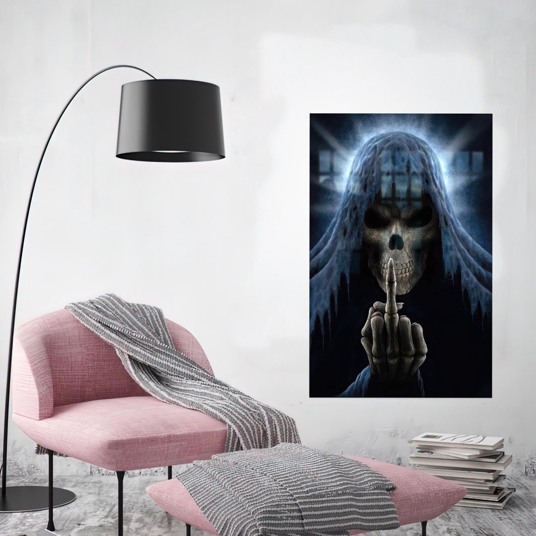 Glass Custom for Art, Modern Glass Printing, Skull Wall Decor, Horror ...