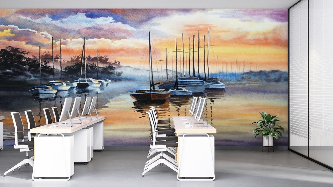 Sea Wall Poster, Modern Wallpaper, View Wall Mural, Sea Landscape Wall ...