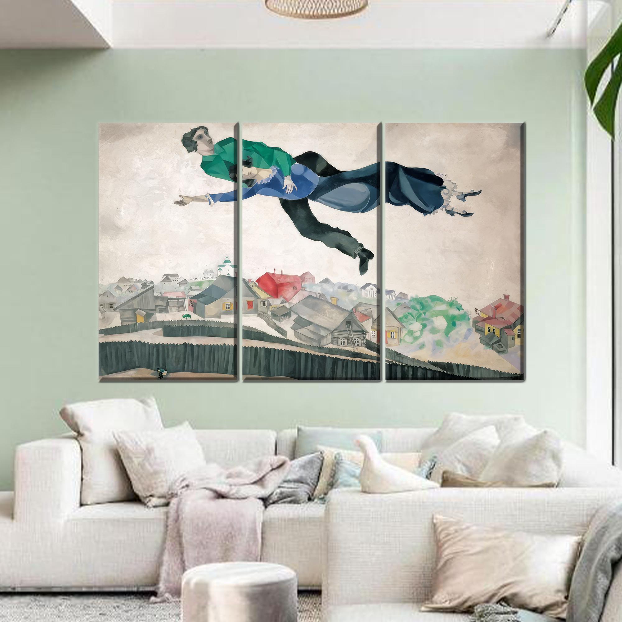 Reproduction Art, Marc Chagall Over the Town Wall Hangings, Marc ...