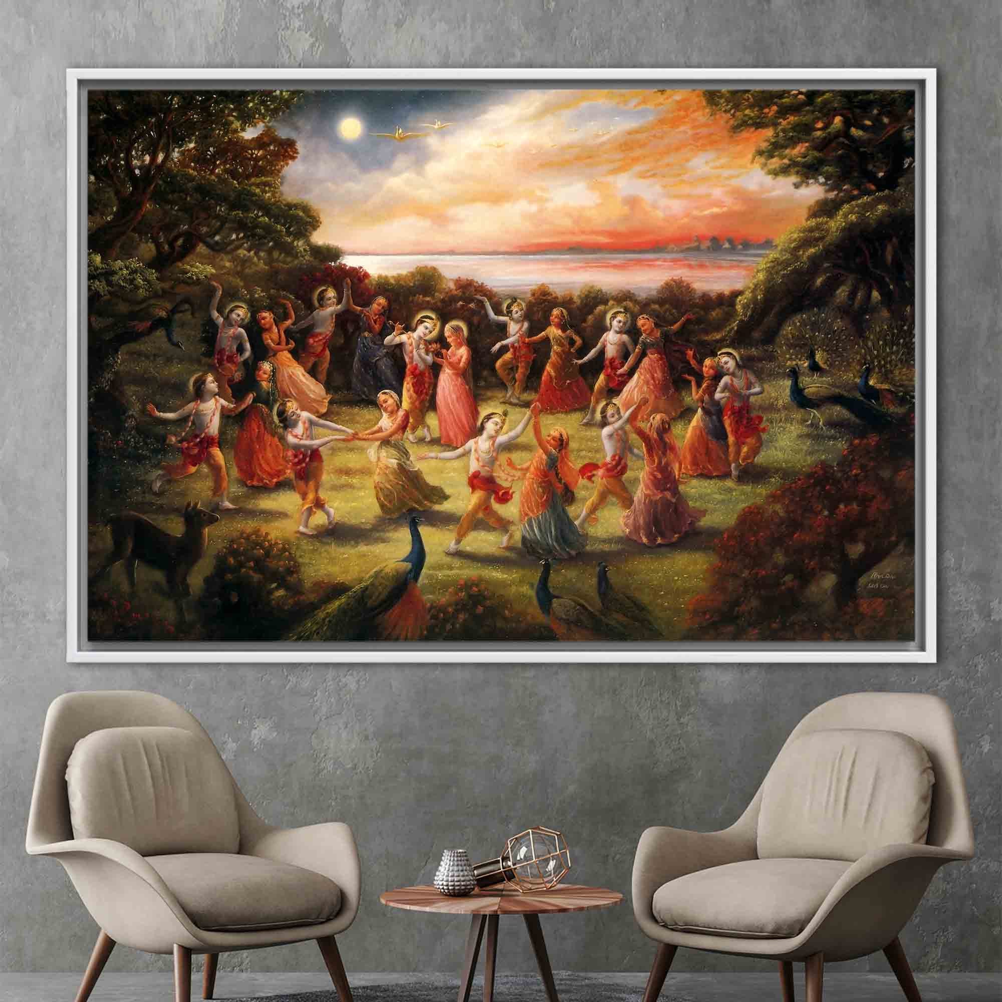 Rasa Lila Dance of Radha Krishna, Rasa Lila Dance Poster, Indian ...