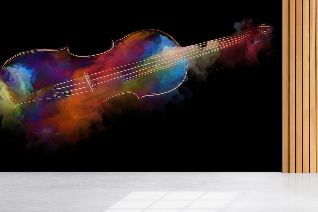 Violin Wall Art Music Room Wallpaper Abstract Violin Wall - Etsy