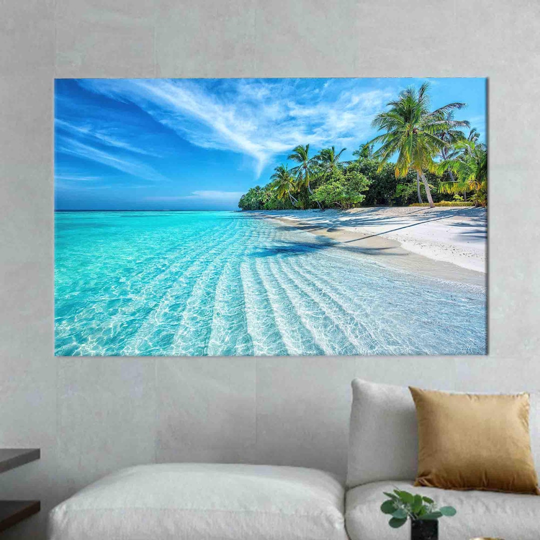 Beach Landscape Canvas Gift, Ocean View Poster, Landscape Canvas Poster ...