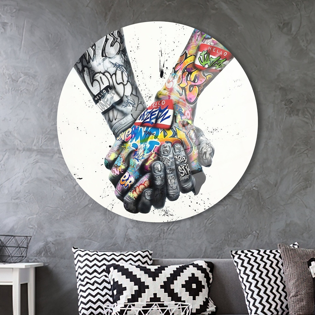Graffiti Hands Wall Art, Lover Hands Graffiti Wall Art, Couple Gift ...