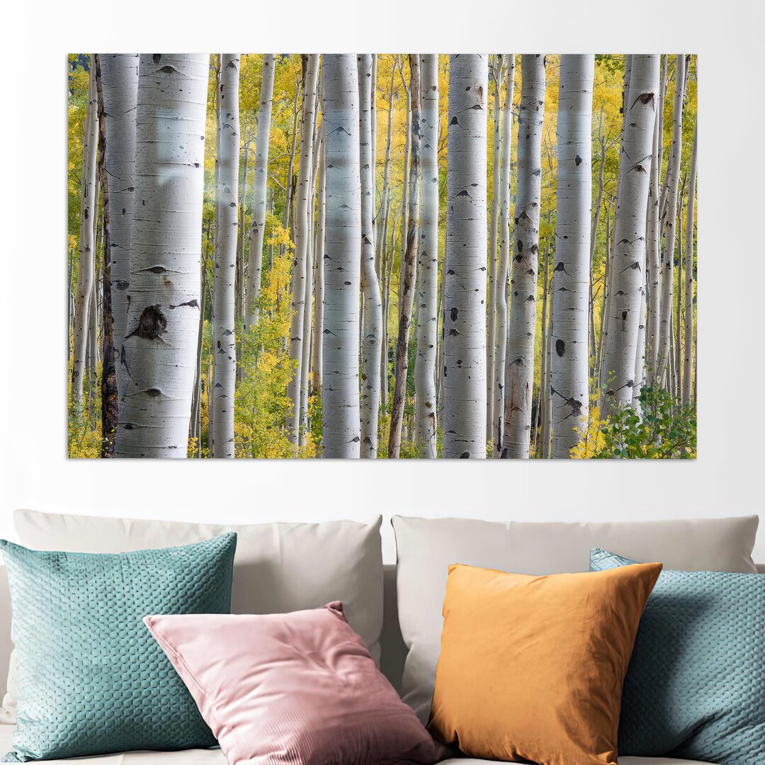 View Glass Art, Tree Landscape Wall Decor, Forest Wall Art, Birch Grove ...
